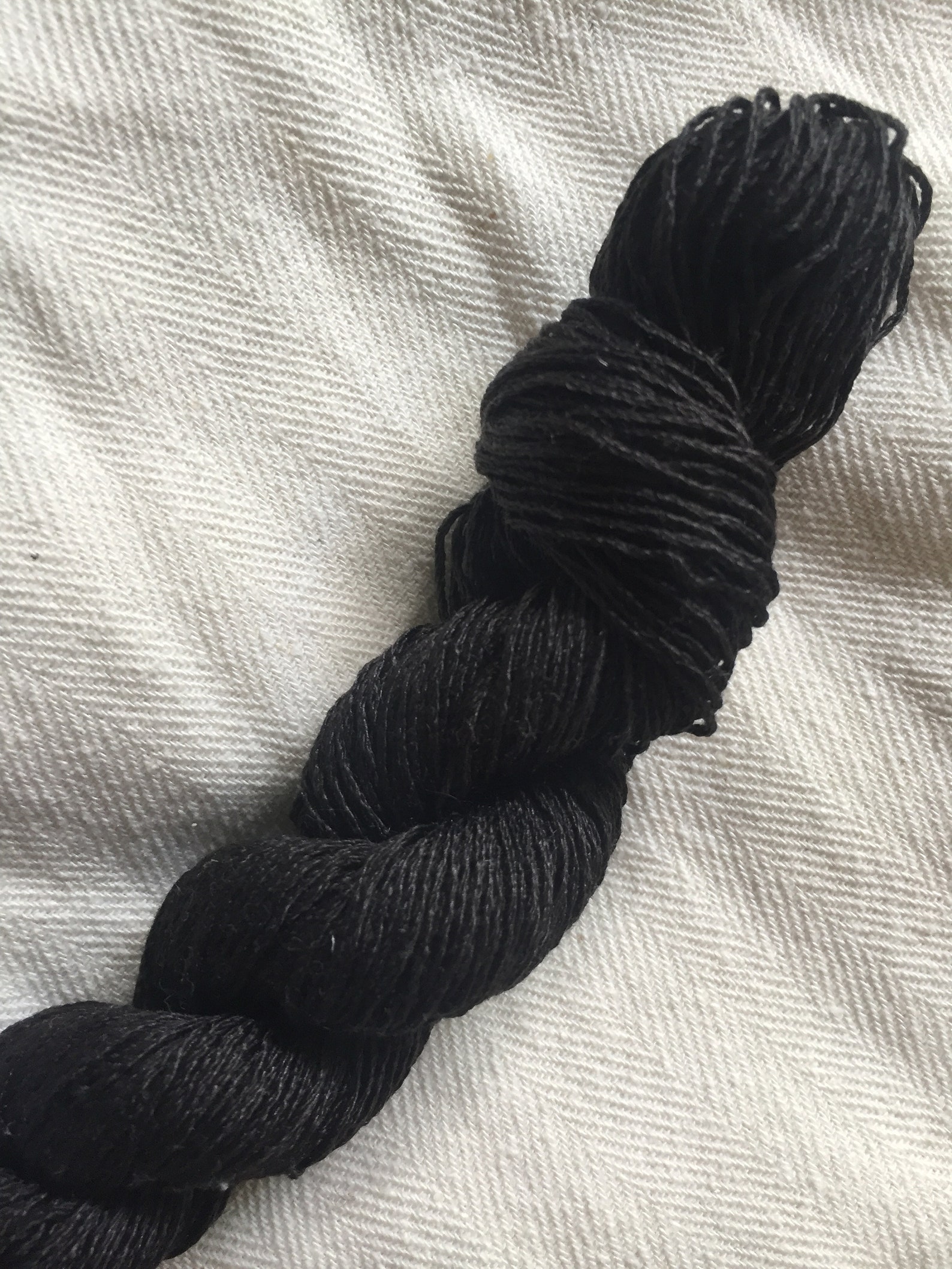 Jet Black Embroidery Yarn Black Silk Yarn Naturally Dyed - Etsy