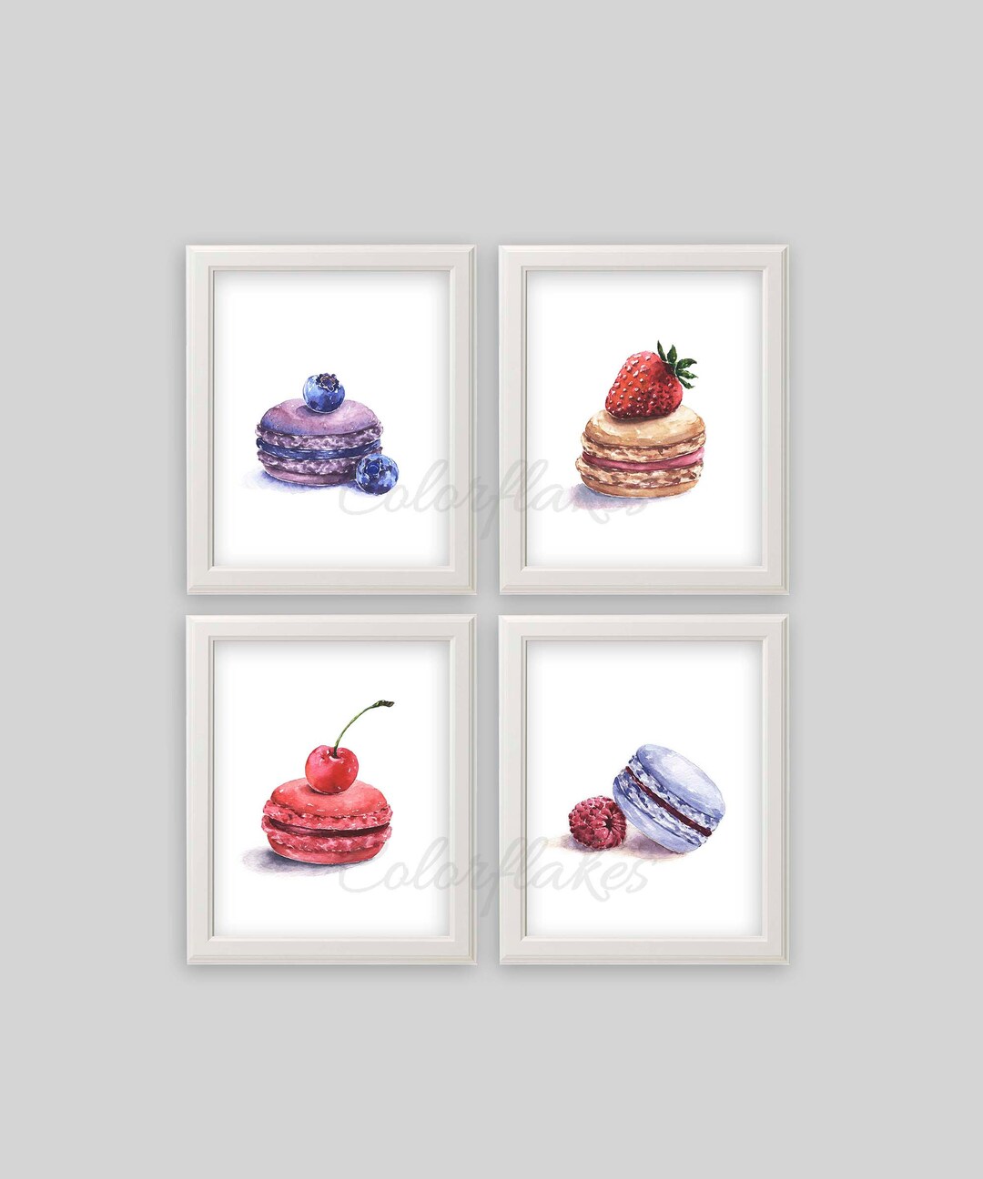Watercolor Macron Set of 4 Printable,macron Print,macron Wall Decor ...