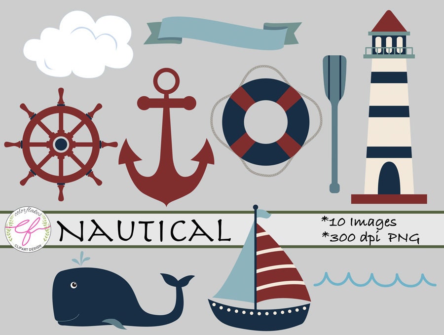 Nautical Kids Clipart ocean watercolor clipart in PNG format Watercolor ...