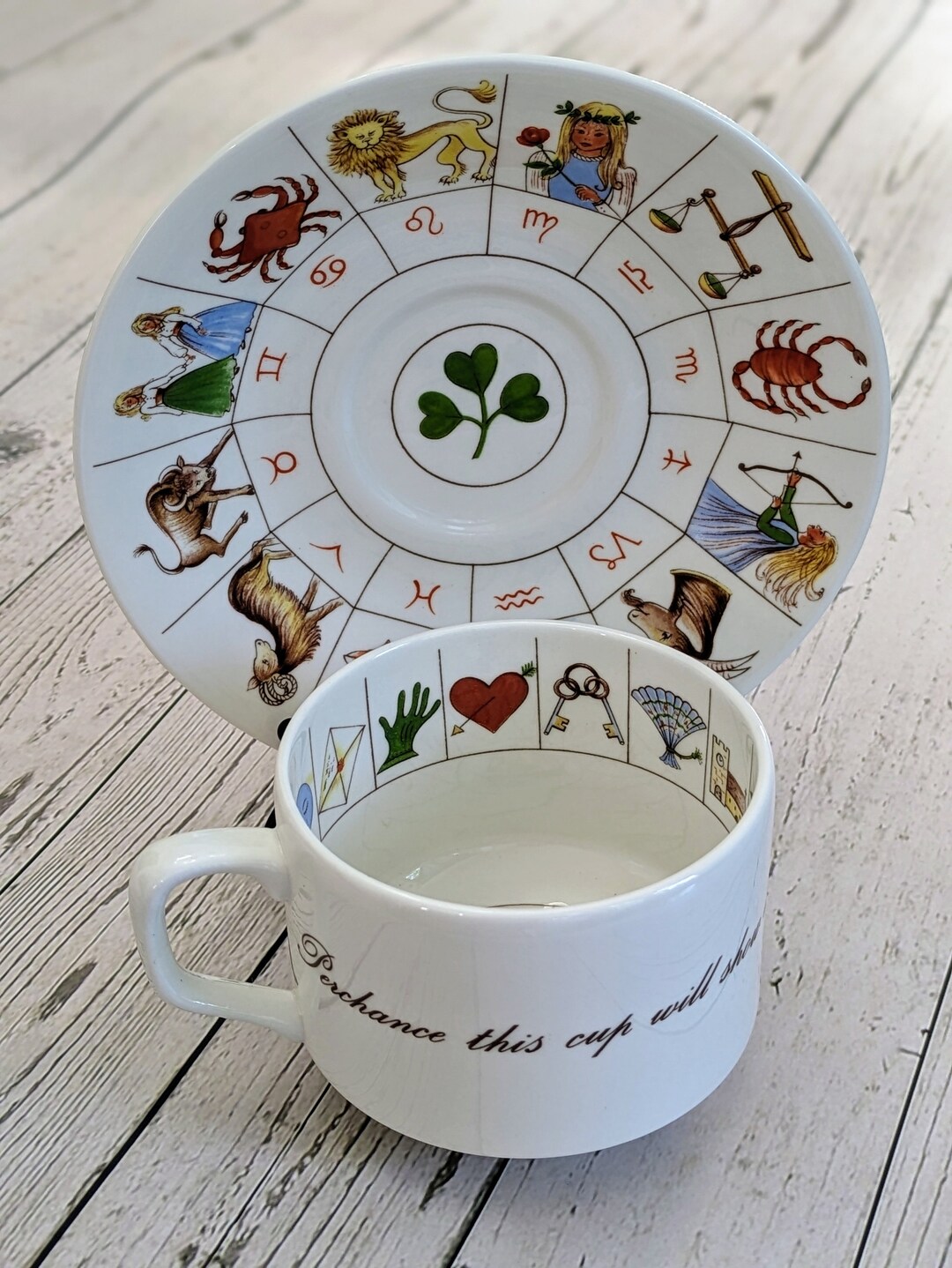 Vintage Royal Kendal the Taltos Fortune Telling Cup and Saucer, Bone ...