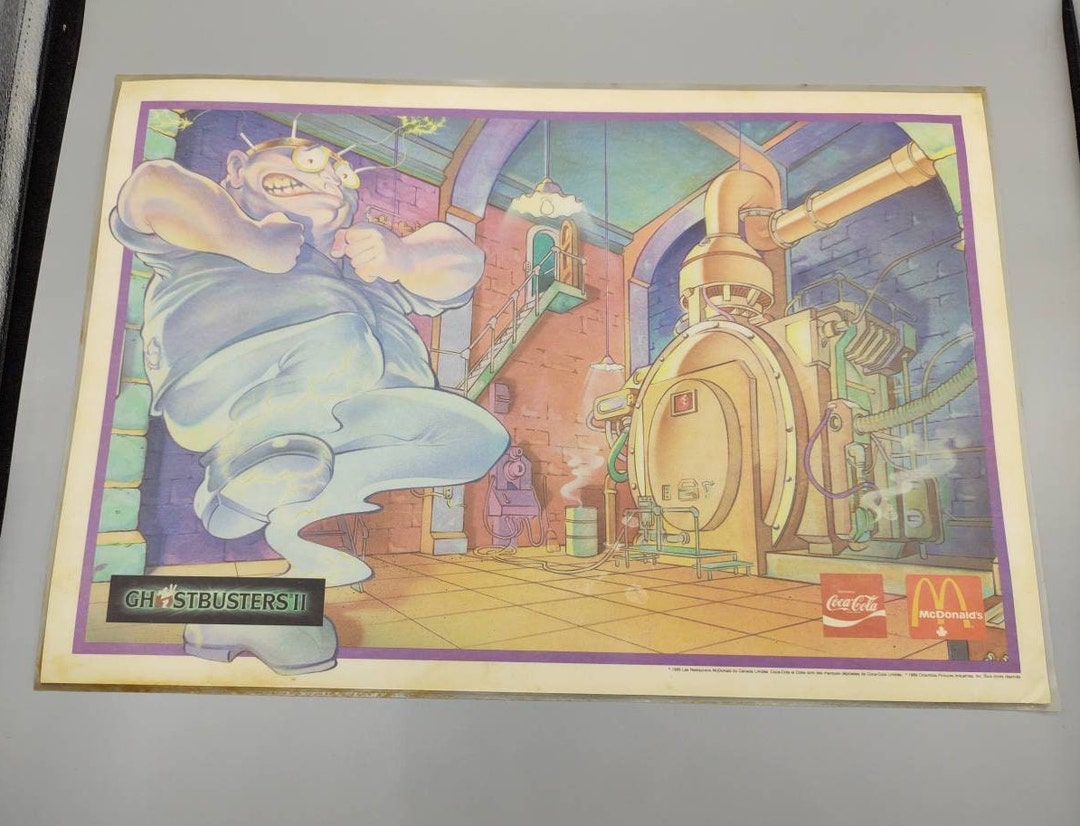 Mcdonald's Ghostbusters 2 1989 Placemat Promo for Ghostbusters 2 Coca ...