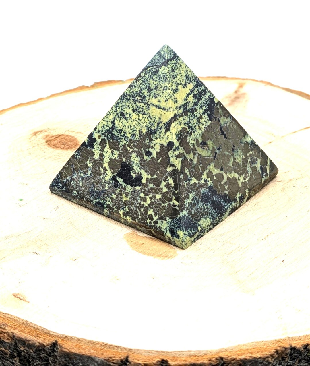 Serpentine Crystal Pyramid Green 60mm Green Serpentine Pyramid for ...