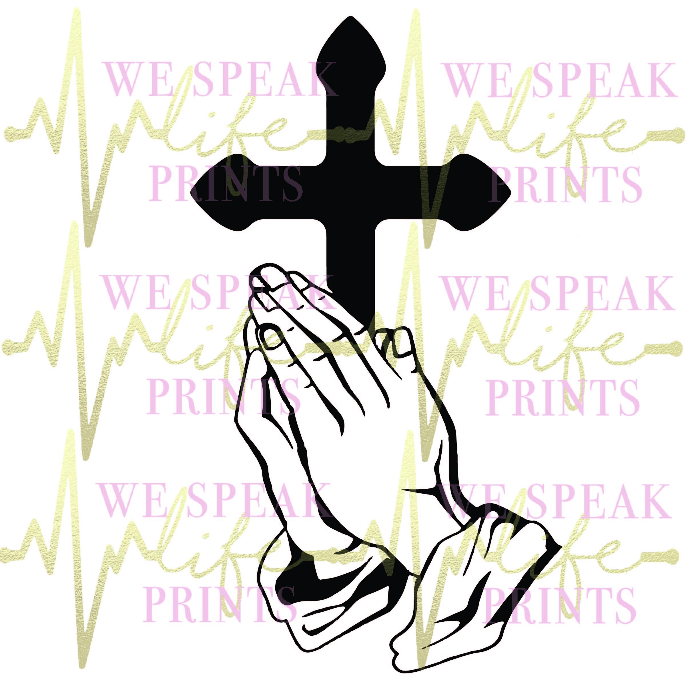 PRAYING HANDS and Cross svg Cross Decal Praying hands | Etsy