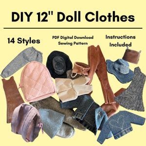 DIY 12" Doll Clothes - PDF Digital Sewing Pattern - 14 Styles - Etsy