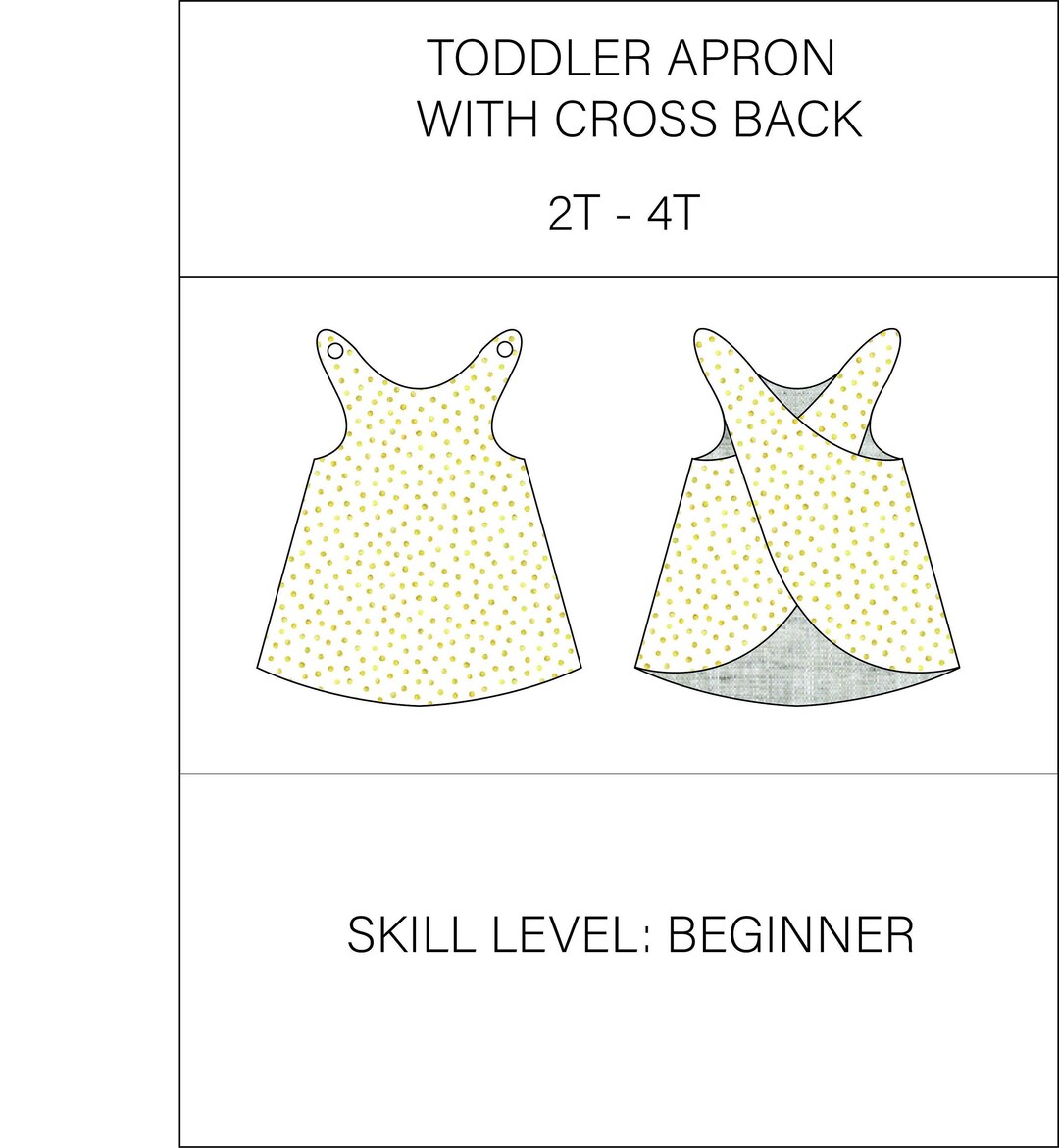 Toddler Apron 2T - 4T DIGITAL DOWNLOAD Sewing Course. Cross Back Apron ...