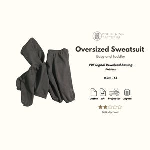 Diy Baggy Sweatsuit - Pdf Sewing Pattern Oversized Hoodie and ...