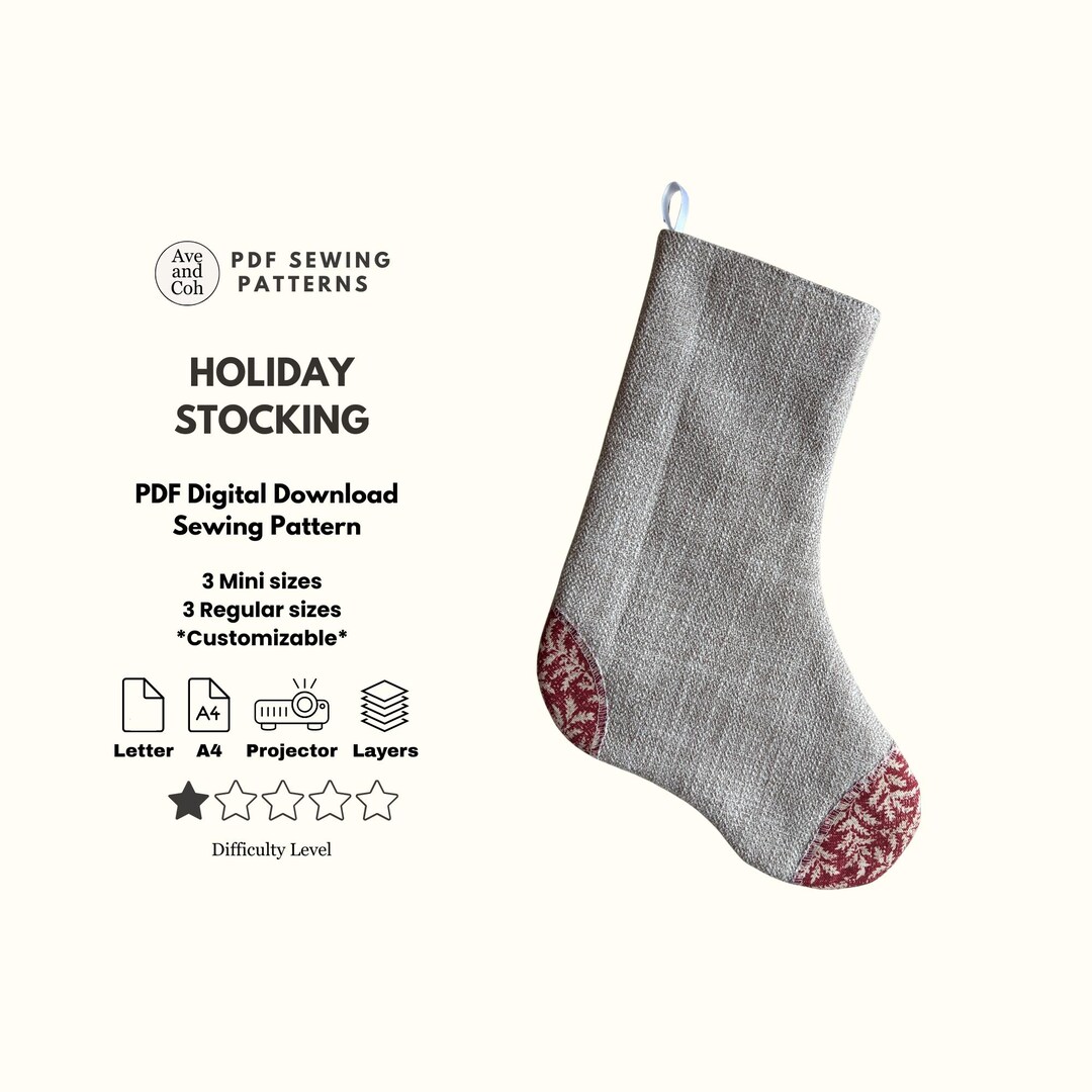 DIY Holiday Stocking Pack Sewing Pattern - Multi Size Christmas ...