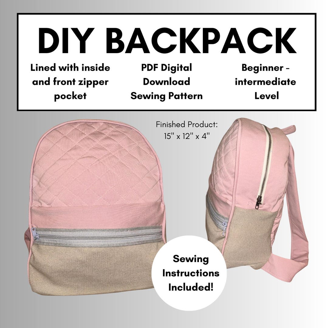 DIY Backpack - Digital Download - Sewing Pattern - Small Backpack ...
