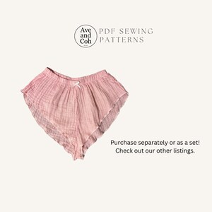 Women's Pj Set PDF Sewing Pattern - Ruffle Bandeau Top and Cheeky ...