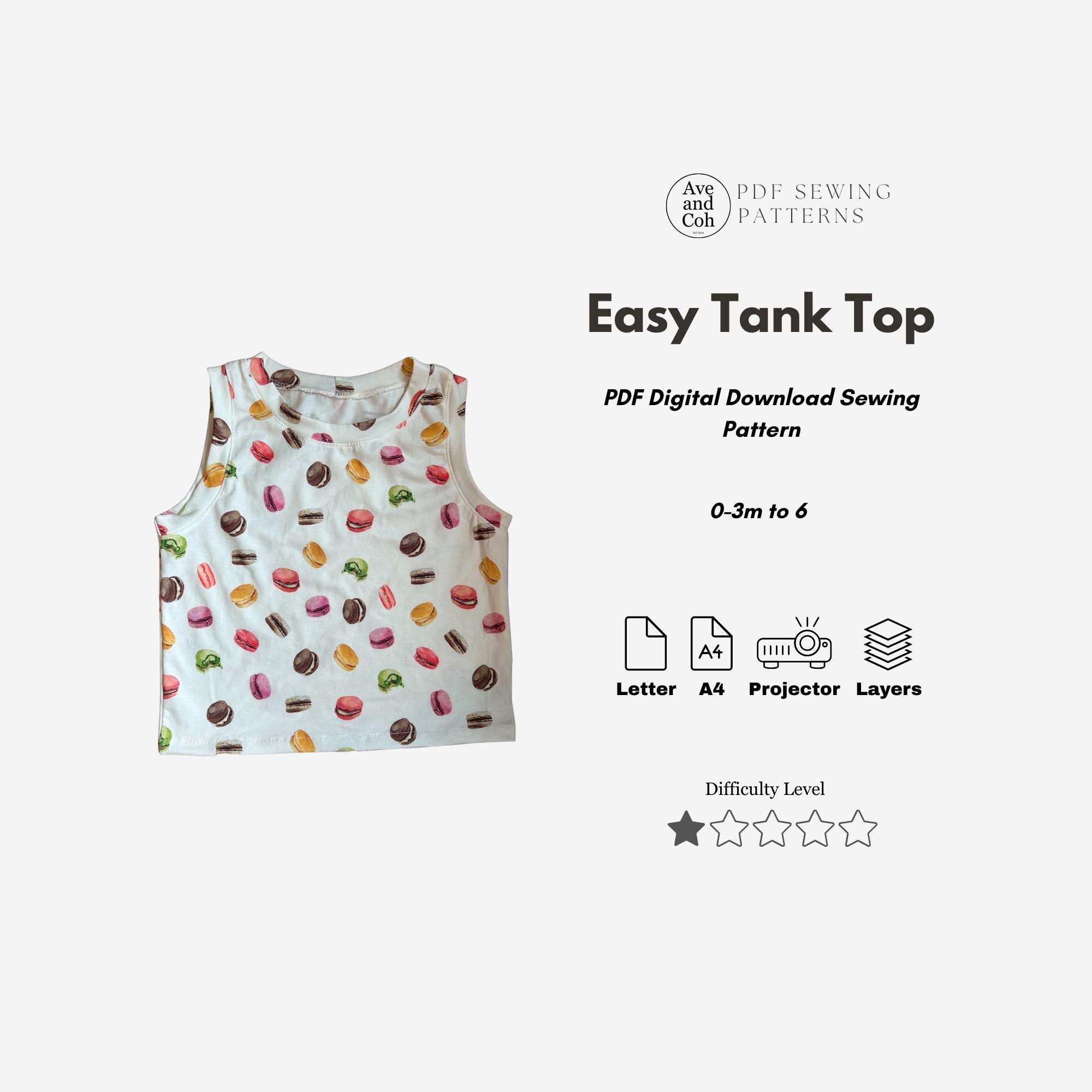 Easy Tank Top PDF Sewing Pattern for Baby and Toddler, Basic Tank Top ...