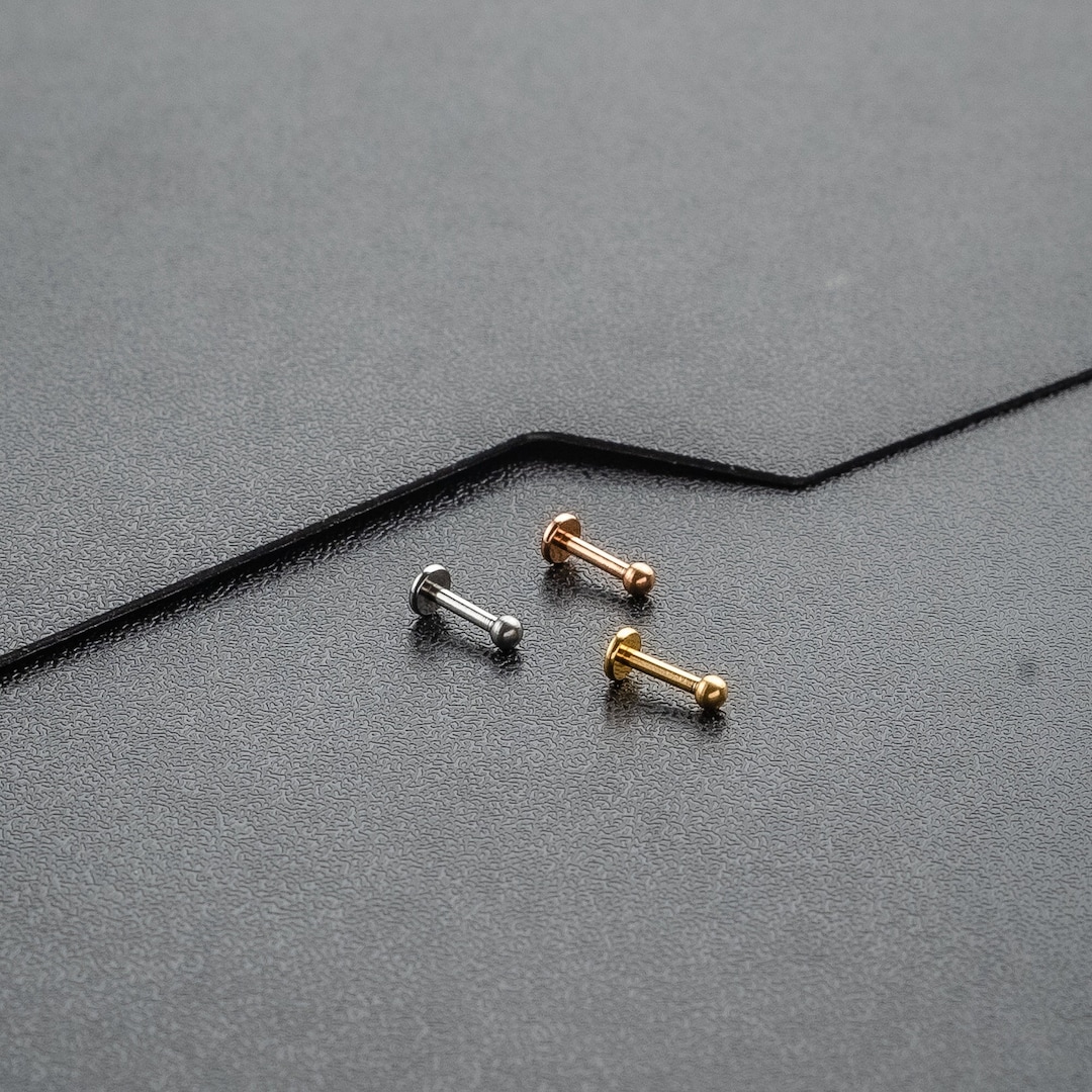 16G 316L Gold Tiny Ball Piercing‣1.5mm 2mm 2.5mm 3mm Piercing Stud ...