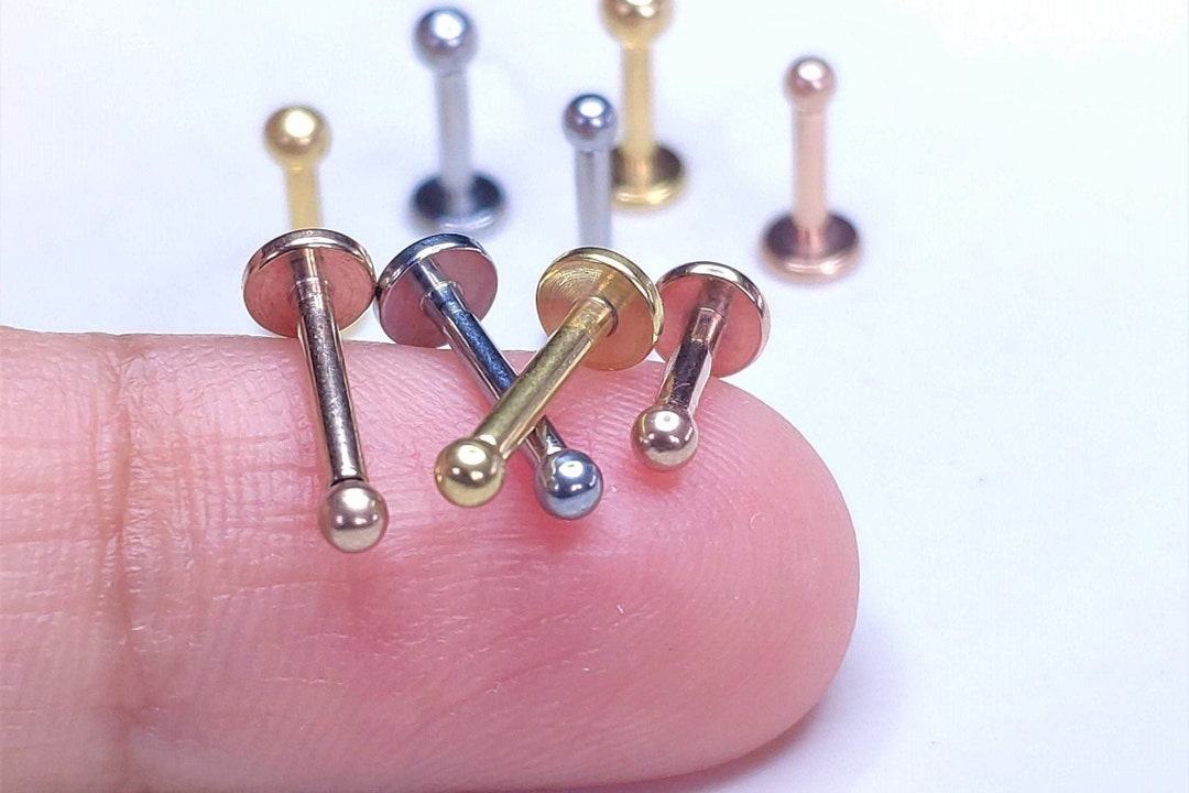 16G Silver Tiny Ball Piercing ‣ 1.5mm 2mm 2.5mm 3mm Round Piercing Stud ...