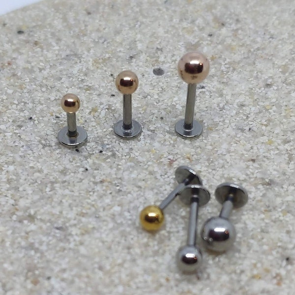 Externally Threaded Flat Ball Labret - Etsy