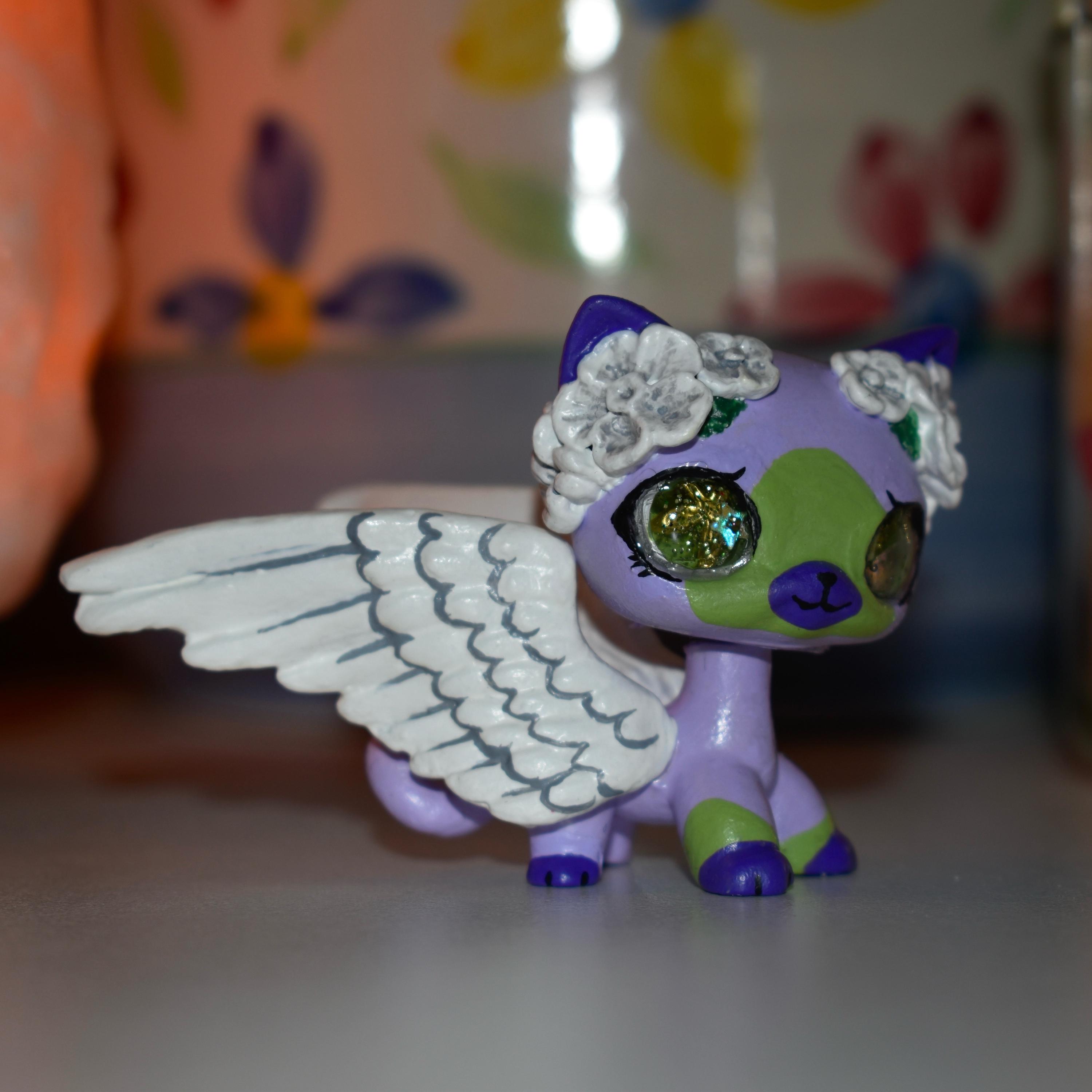 Ooak Lps Custom Hand Painted Angel Kitty - Etsy