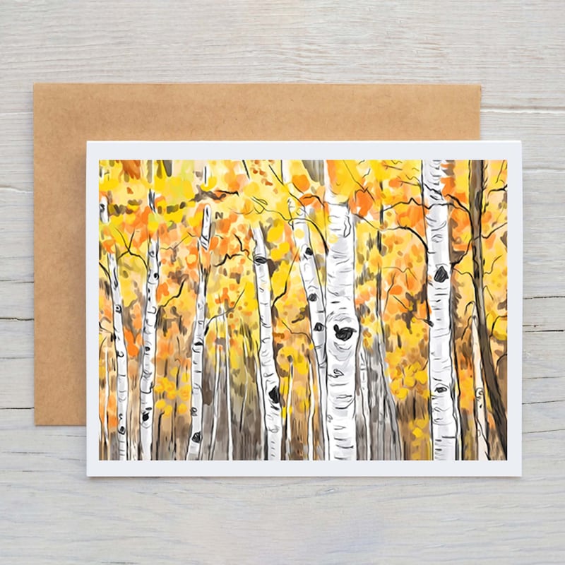 Aspen Autumn Note Cards - Etsy