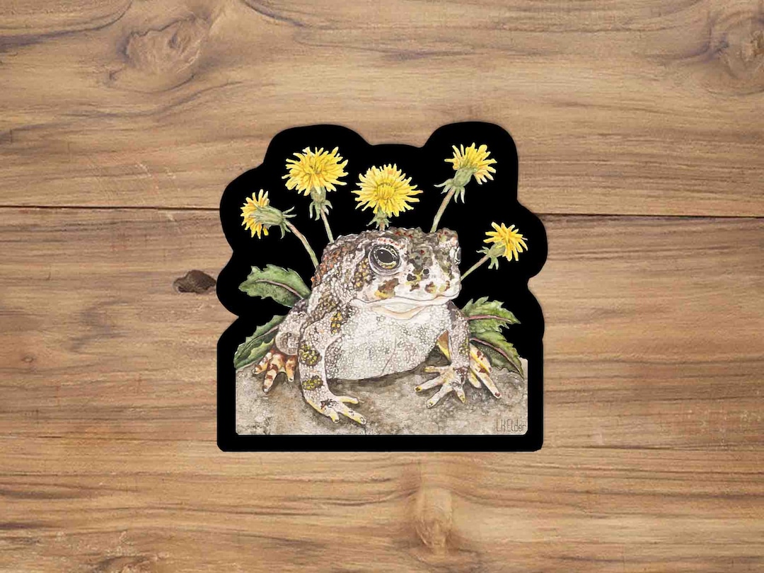 Great Plains Toad Sticker, Toad Vinyl, Watercolor Toad Dandelion ...