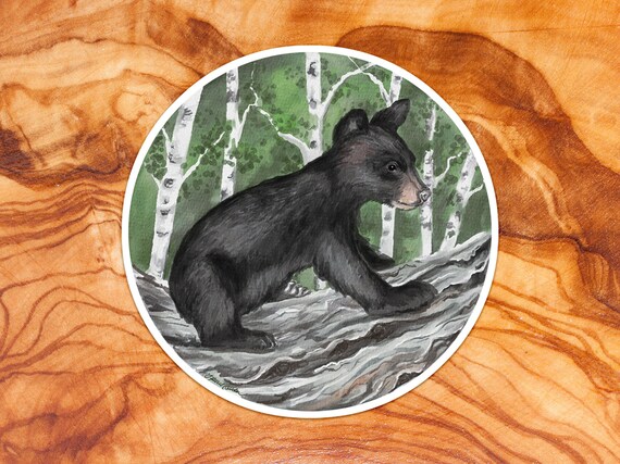 Black Bear Sticker Bear Cub Vinyl Sticker Wildlife Stickers - Etsy