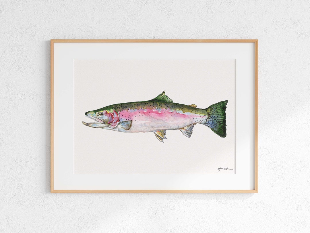 Steelhead Trout Giclee Print, Steelhead Trout Watercolor Illustration ...
