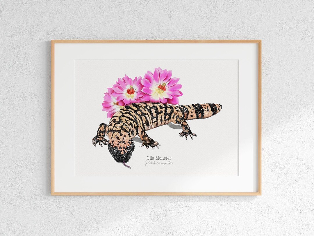 Gila Monster Illustration, Gila Monster Print, Gila Monster Art, Gila ...