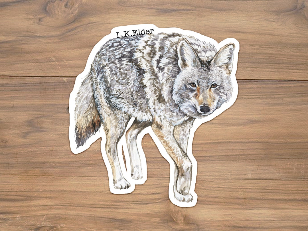 Coyote Vinyl Sticker, Watercolor Coyote, Coyote Painting, Wildlife Stickers, New Mexico Stickers ...
