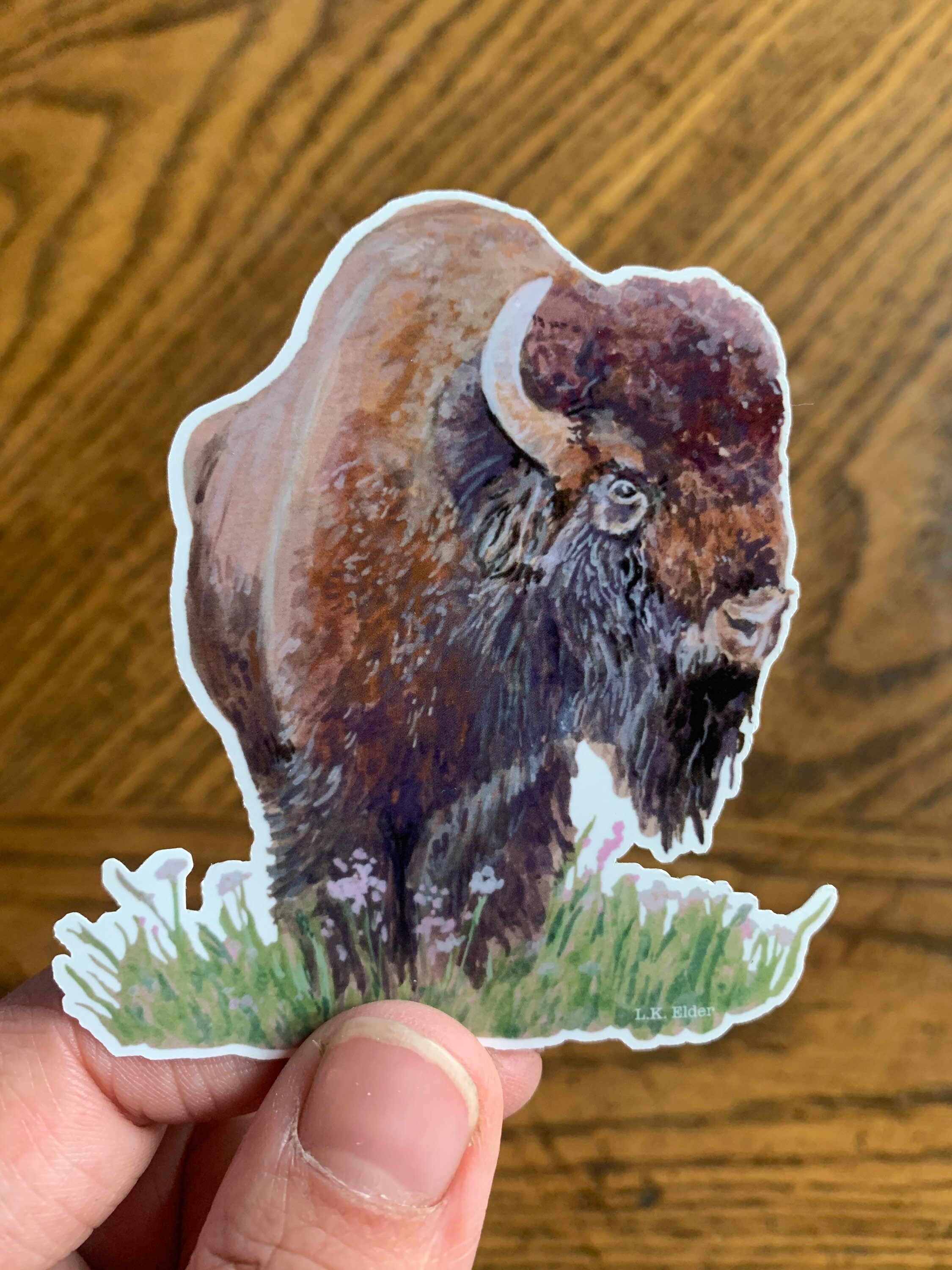 Bison Sticker Buffalo sticker Wildlife Sticker Watercolor | Etsy