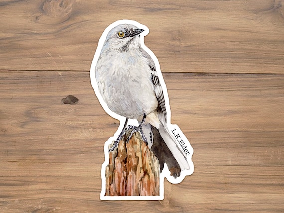 Mockingbird Vinyl Sticker Watercolor Mockingbird | Etsy
