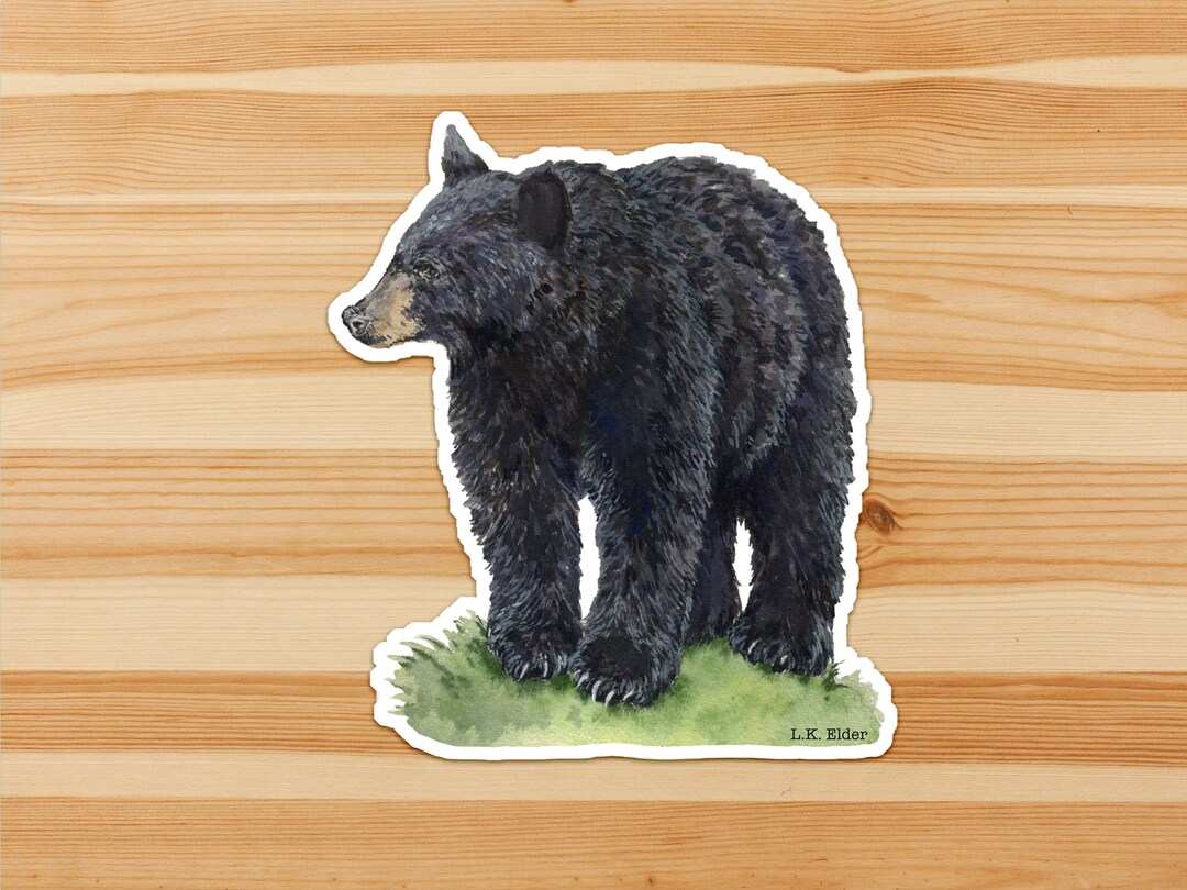 Black Bear Sticker, Bear Sticker, Wildlife Sticker, Black Bear ...
