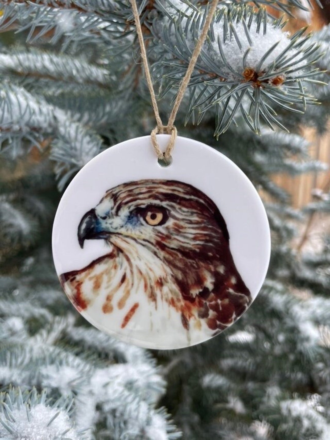 Red-tailed Hawk Ornament Hawk Ceramic Ornament Falcon - Etsy
