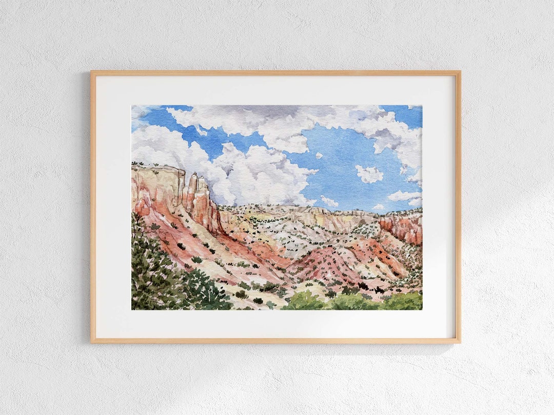 Watercolor Abiquiu Print, Ghost Ranch Painting, New Mexico Painting ...