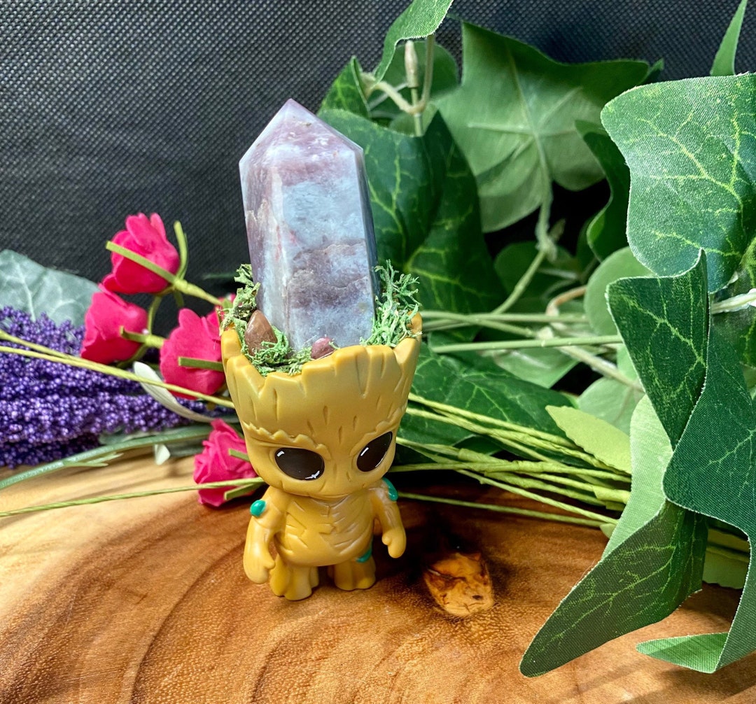 Baby Groot Crystal Guardians of the Galaxy Crystal Healing Pink ...