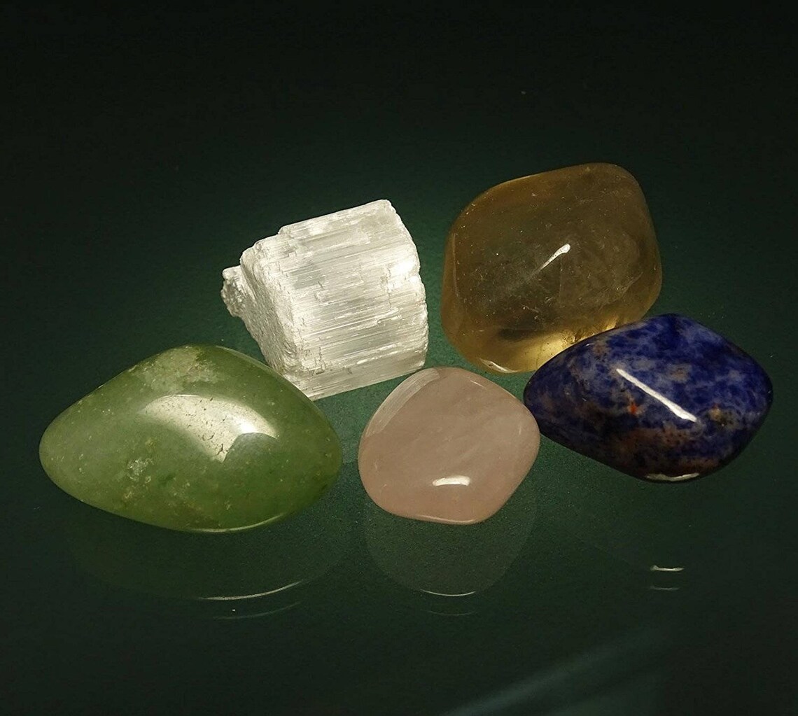 Multistone 5 Pcs Set Anger Control Natural Gemstone - Etsy UK