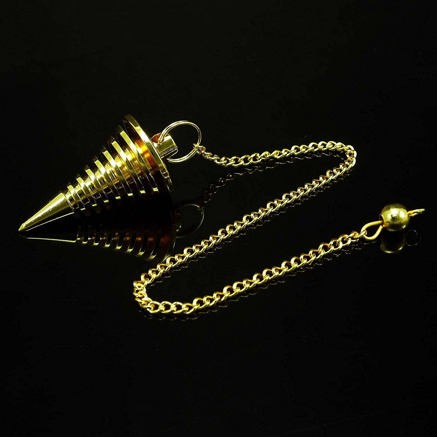 Brass Gold Tone Disc Cone Egyptian Dowsing Pendulum Spiritual | Etsy