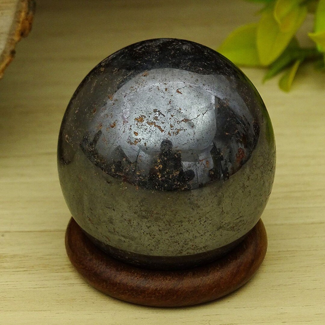 Decorative Gray Pyrite Sphere Stone Ball With Ring Stand - Etsy