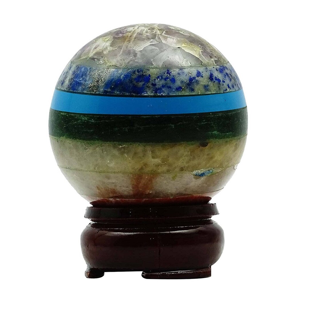 7 Chakra Sphere Ball Stand Balancing Reiki Healing Crystal - Etsy
