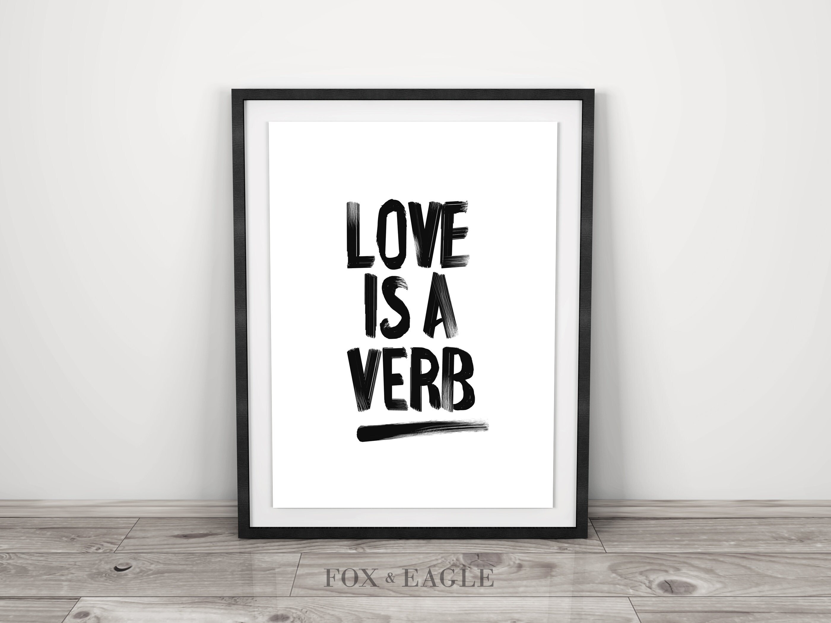 Printable Wall Art: Love is A Verb, Quote, Minimalist Decor, Home ...