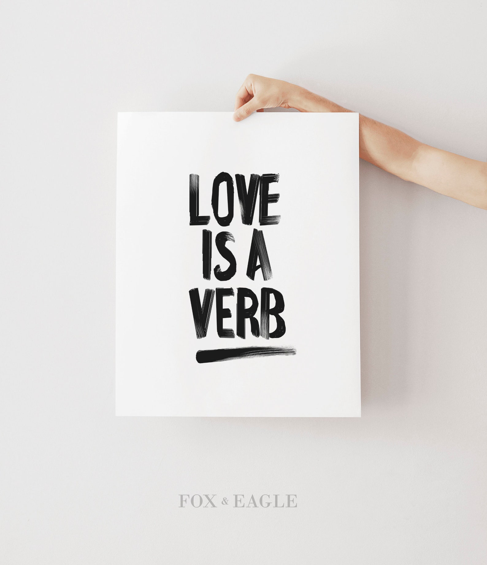 Printable Wall Art: Love is A Verb, Quote, Minimalist Decor, Home ...