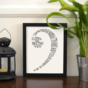 Music Teacher Gift: Bass Clef Art Print | Classical Music Word Art Gift ...