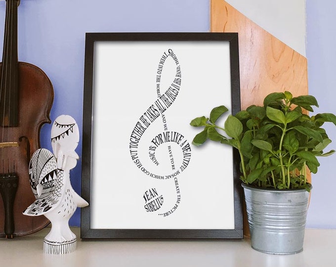Treble Clef Poster | Music Art, Animal Print | Music Lover Gift - Etsy