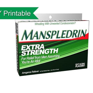 Metoo Gift: Manspledrin Candy Box- Printable DIY Gag Gift Mansplaining ...