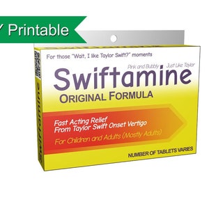 Taylor Swift Fan? Get Swiftamine! Candy Box, Printable DIY Gag Gift ...