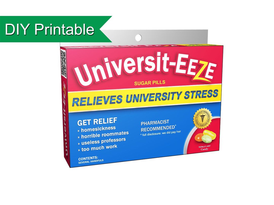 Funny College Gift: Universit-eeze Box, Printable DIY Gag Gift, Funny ...