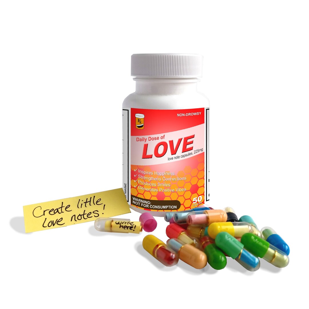 Love Notes Gift Medicine Bottle: Cute Gift for Anniversary, Birthday ...