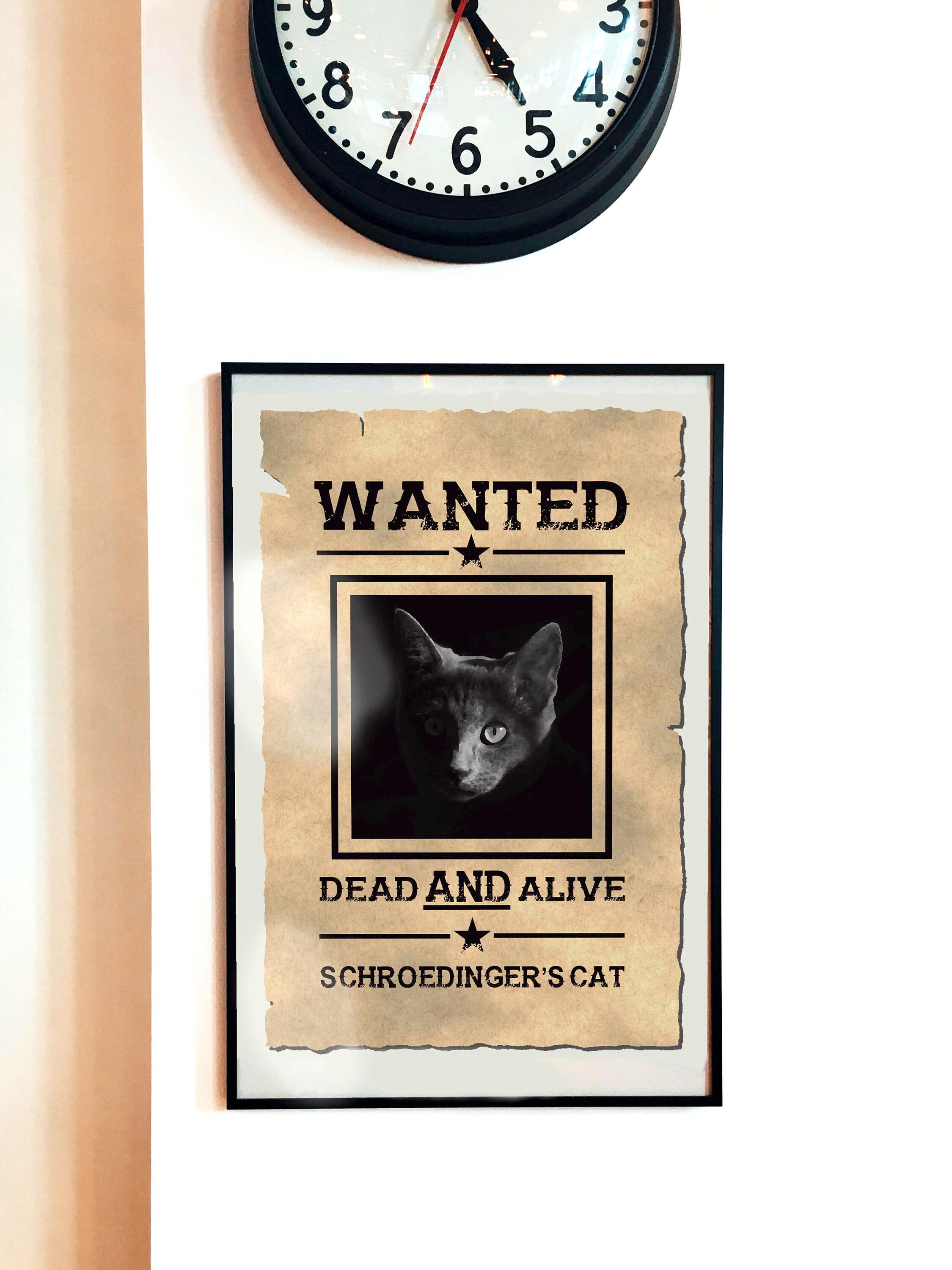 Funny Science Poster: Schrodinger's Cat Wanted Poster - Etsy
