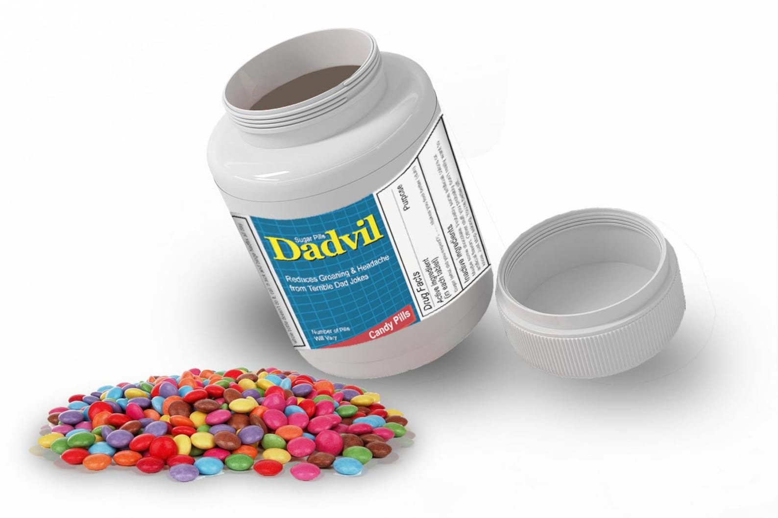 Dadvil Pill Bottle Label, Printable DIY Gag Gift, Candy Bottle, Father ...