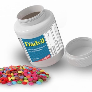 Dadvil Pill Bottle Label, Printable DIY Gag Gift, Candy Bottle, Father ...