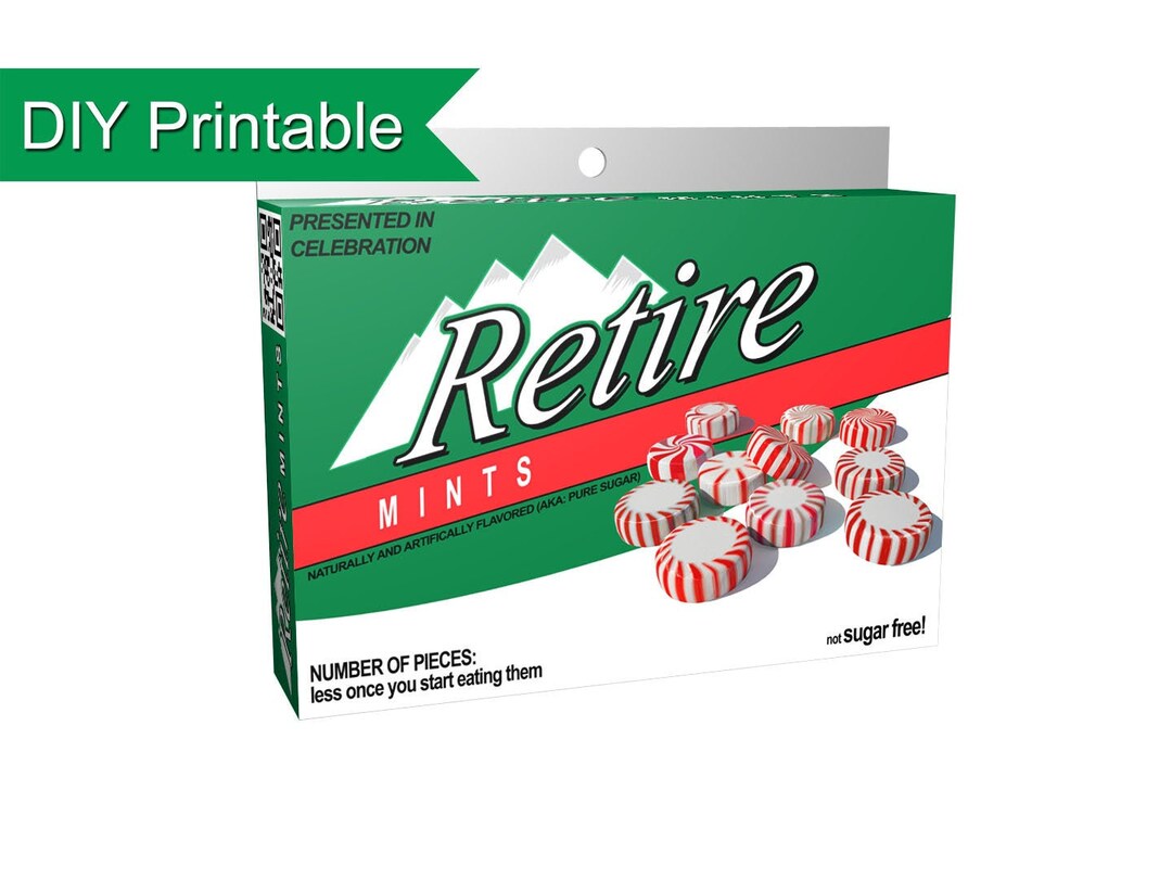 Retirement Gift: Retire Mints! Printable DIY Gift, for Him or for Her ...