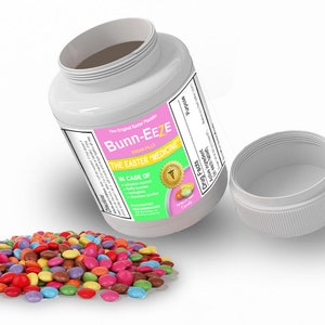 Easter Candy Pill Bottle Label: Bunn-eeze - the Easter "medicine ...
