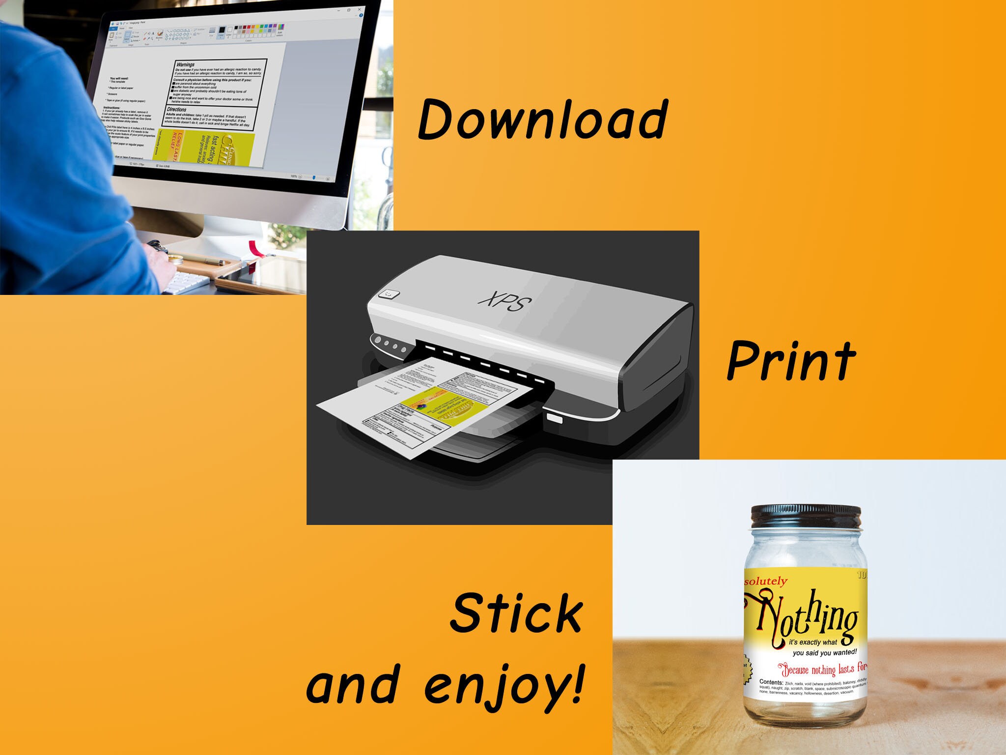 Jar of Nothing Printable Label - Instant Download Turns an Empty Jar ...