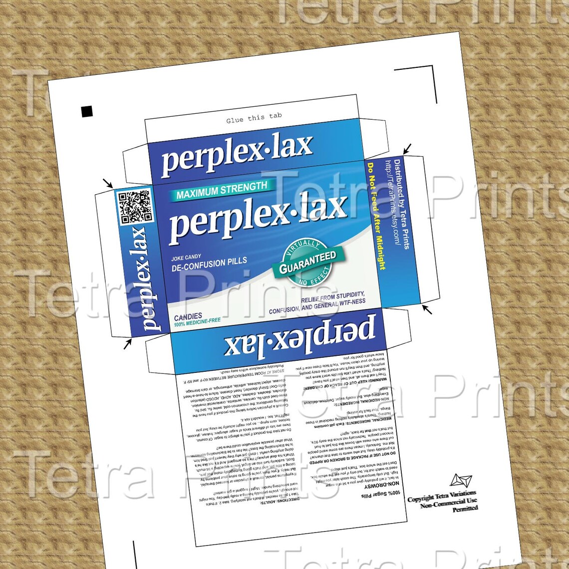 Perplex-lax Gag Gift Box: Download & Print Prank - Etsy