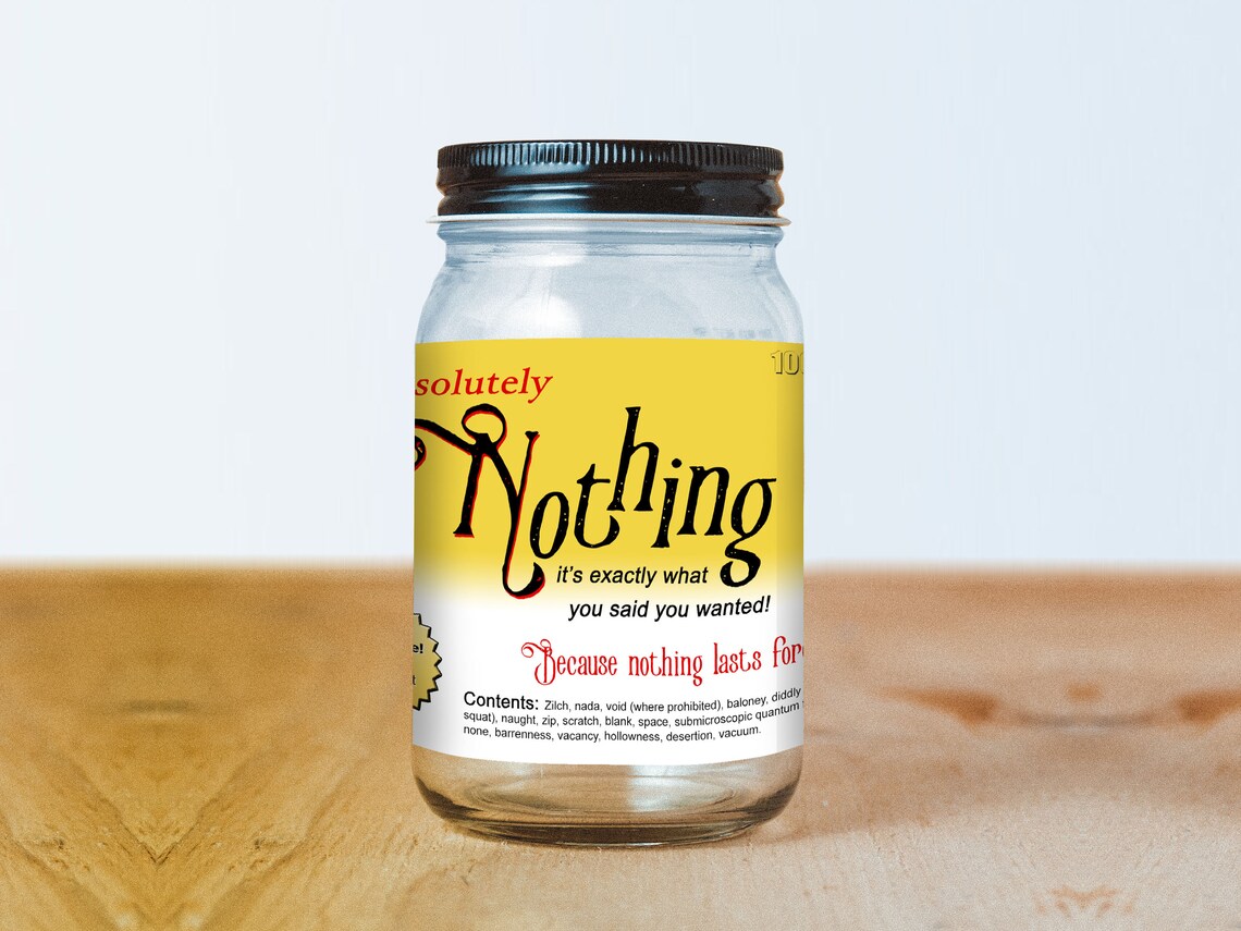 Jar of Nothing Printable Label - Instant Download Turns an Empty Jar ...